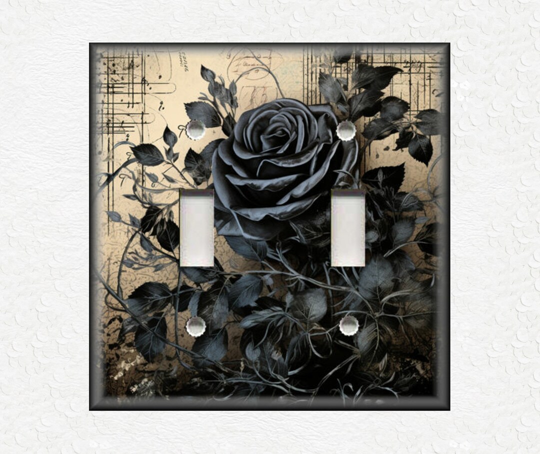 Gothic Design Light Switch Covers and Outlet Covers - Black Rose Design ...