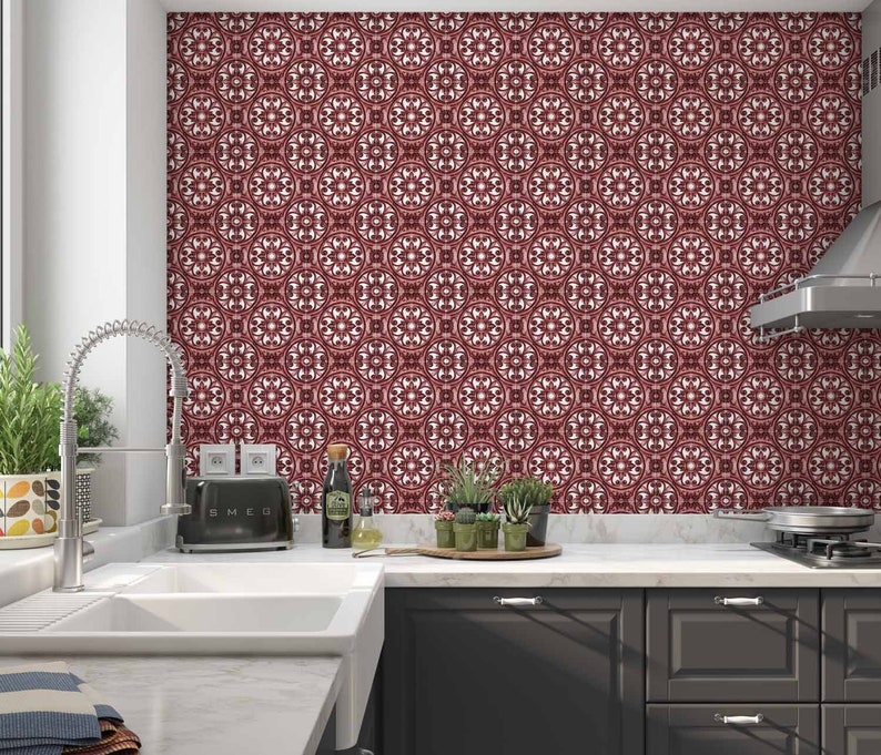 Red Decorative Italian Tile Design Ceramic Accent Tile - Backsplash ...