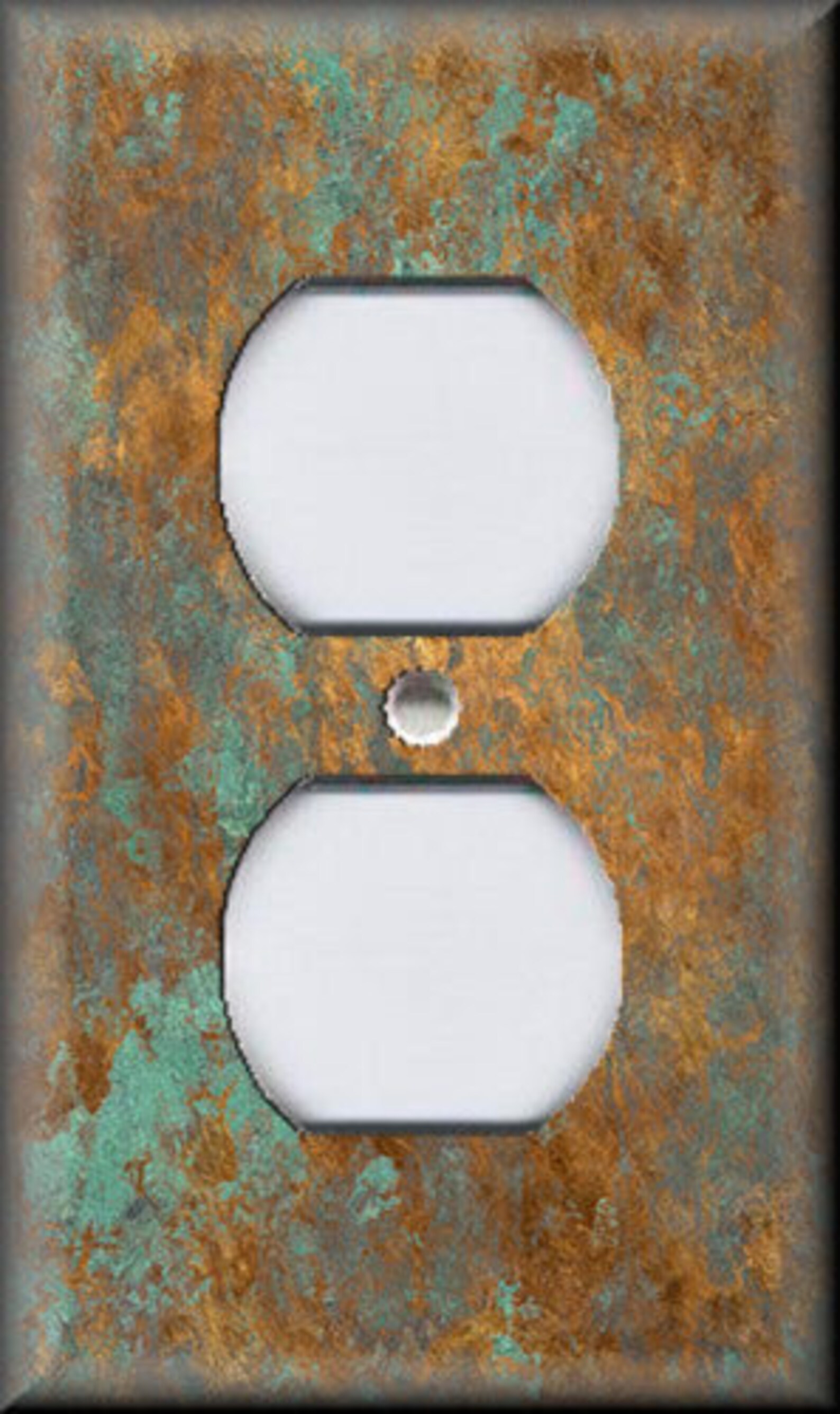Metal Light Switch Plate Cover Image of Aged Copper Patina Design Home ...