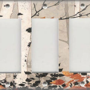 Birch Tree Switch Plate Rustic Woods Tree Decor Cabin Decor - Metal ...