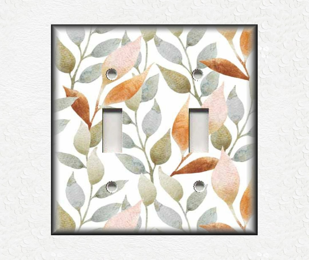 Botanical Leaves Branches Design Switch Plate Cover - Decorative ...