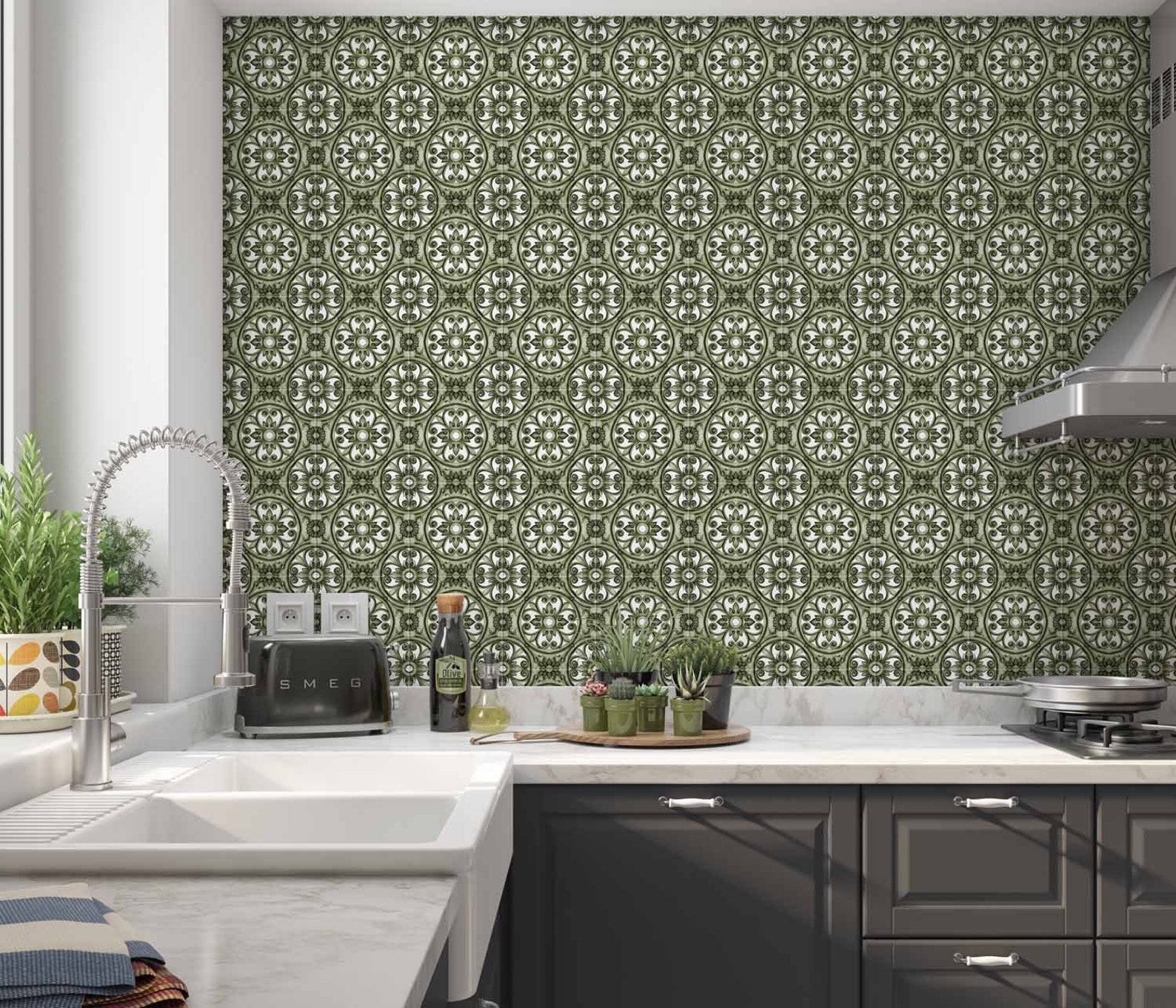 Green Ceramic Accent Tile Green Decorative Italian Tile Design ...
