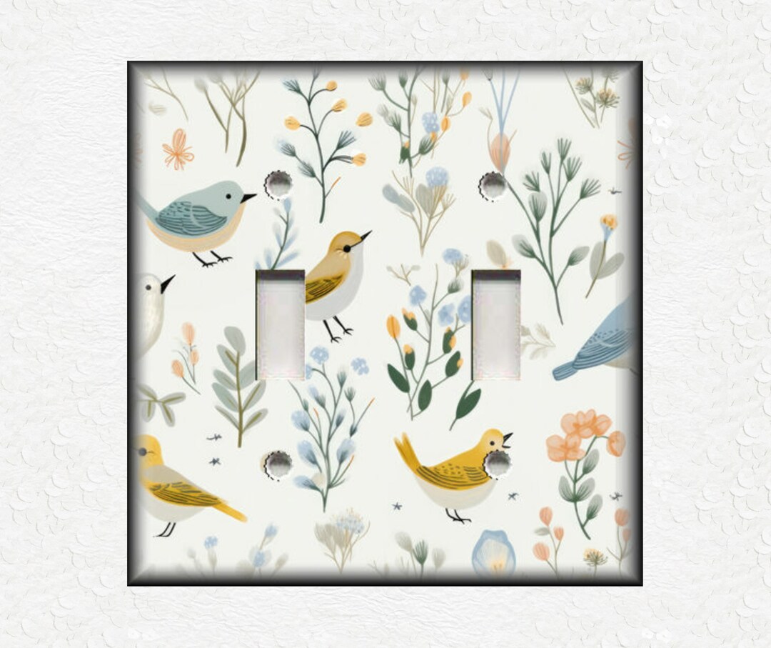 Colorful Birds Design Metal Switch Plate Covers and Outlet Covers ...