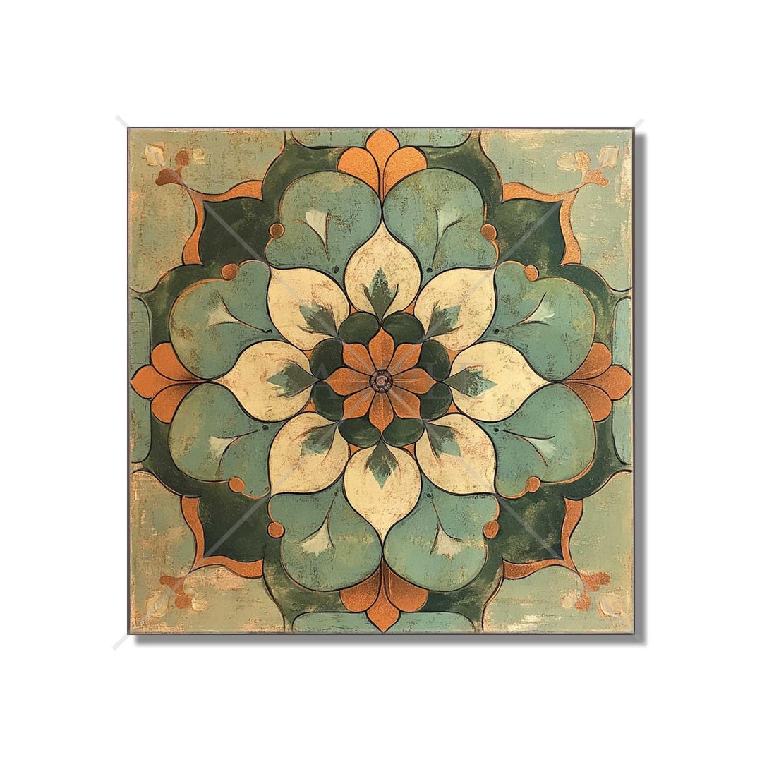 Aged Green Copper Ceramic Tile - Vintage Aged Design Tile - Unique ...