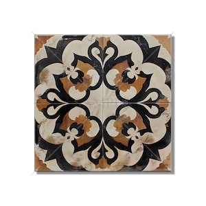 Rustic Black and Tan Ceramic Tile - Patterned Tile Backsplash - Kitchen ...