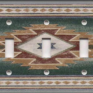 Southwestern Decor Pattern Tan Green Home Decor Southwestern - Metal ...