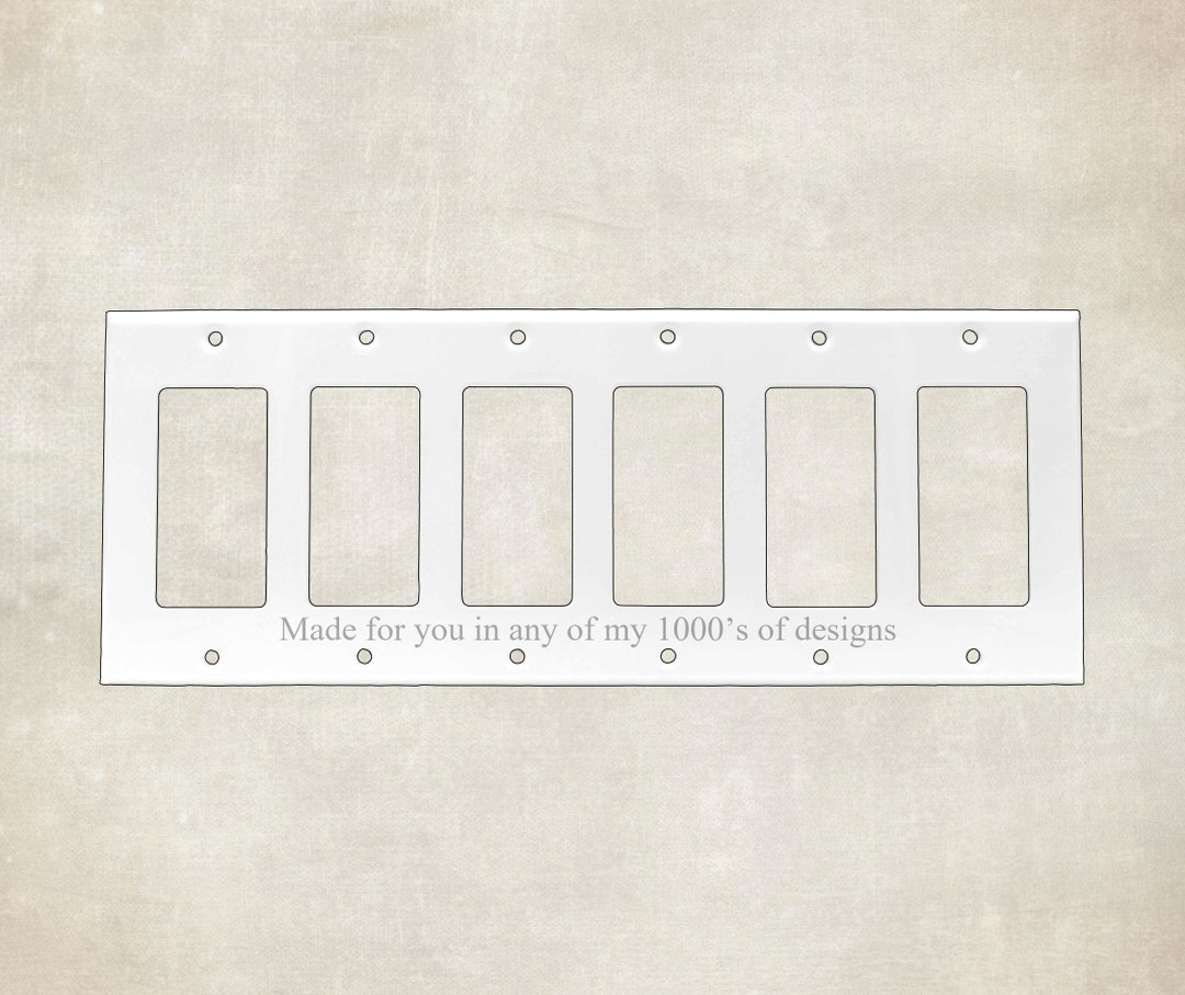 6 Gang Rocker Metal Switch Plate Cover You Choose From Any Design I ...