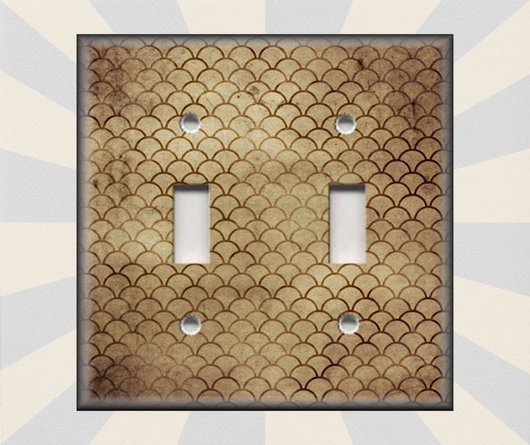 Vintage Coastal Decor Beach Decor Mermaid Scales - Metal Light Switch ...