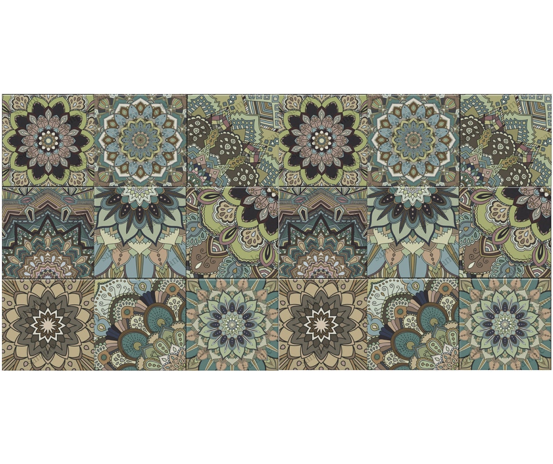 Sage Green Ceramic Wall Tiles Ceramic Mixed Patterned Tile - Etsy