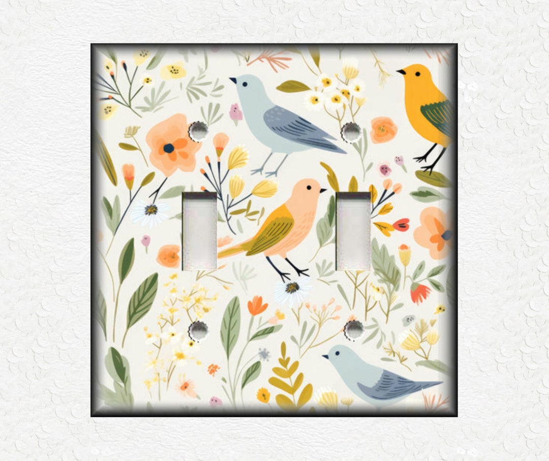 Colorful Birds Design Metal Switch Plate Covers and Outlet Covers ...