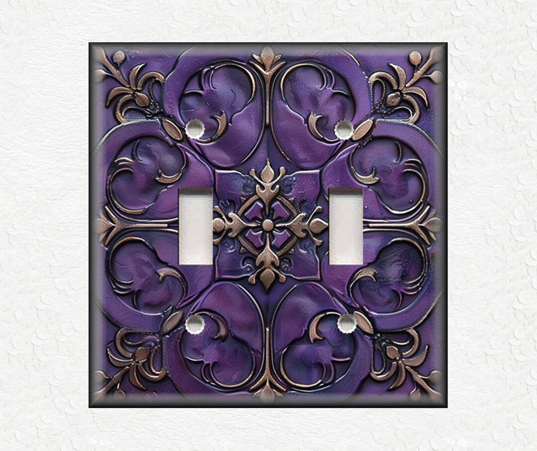 Purple Vintage French Design Metal Switch Plate Covers and Outlet ...