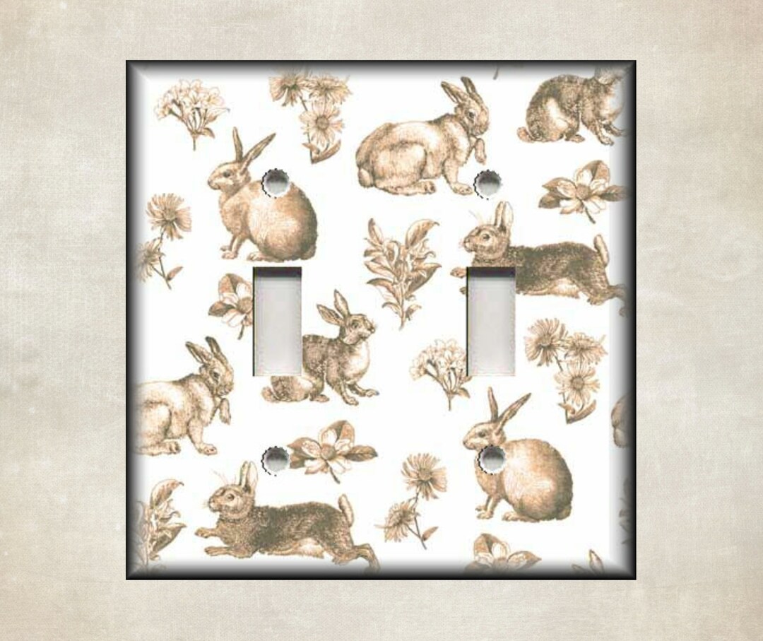 Bunny Rabbits Brown and White Decorative Switch Plates and Outlet ...
