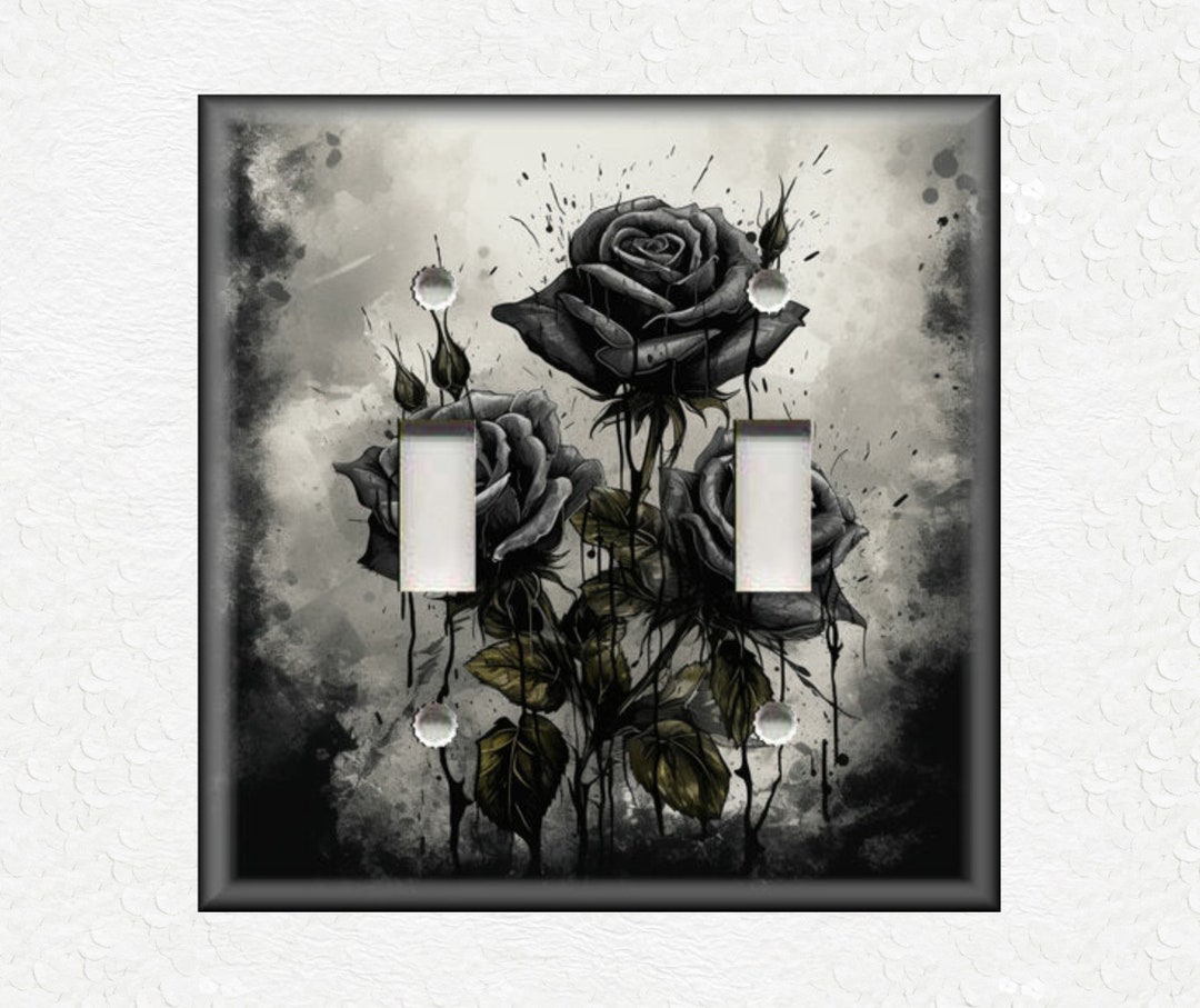 Gothic Design Light Switch Covers and Outlet Covers - Black Rose Design ...