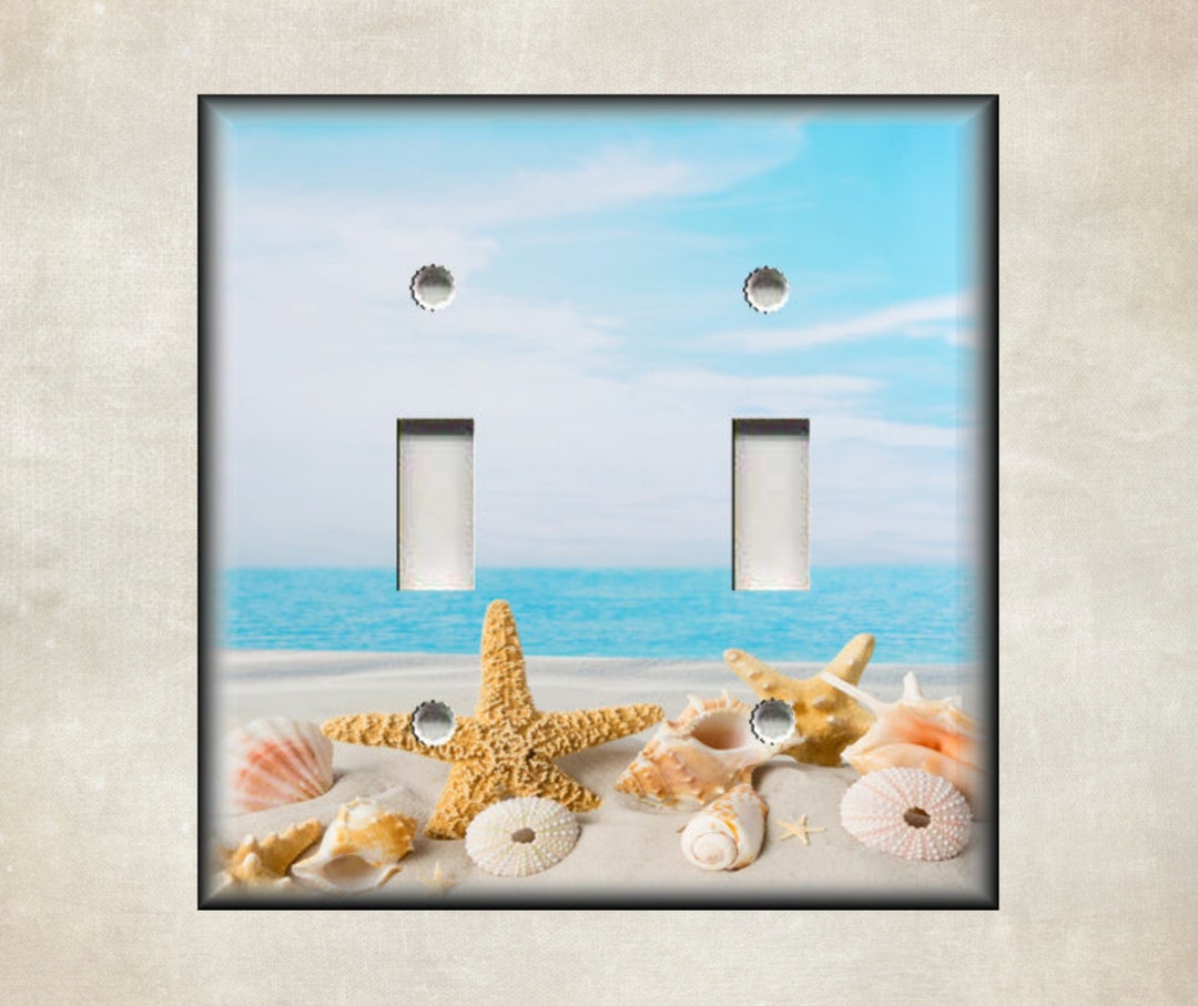 Beach Starfish Design - Beach Home Decor - Metal Light Switch Cover ...
