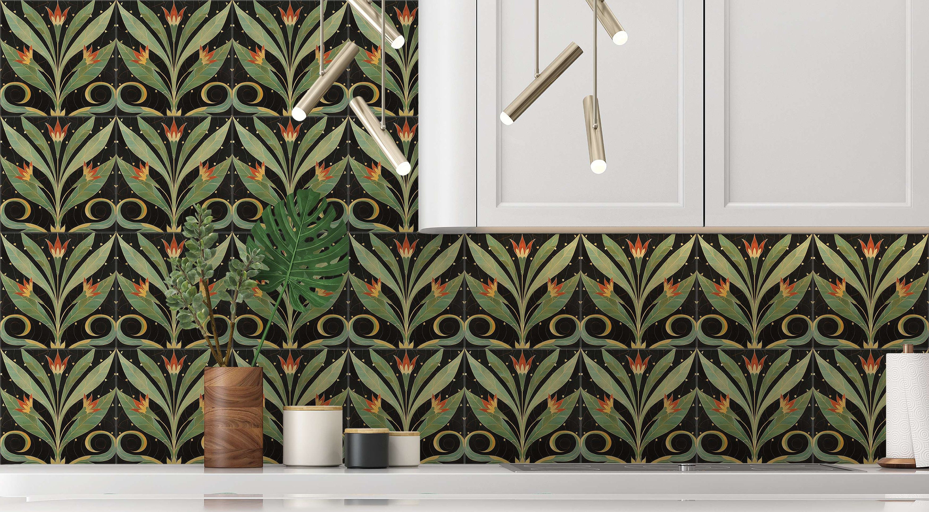 Art Deco Design Ceramic Tile Kitchen Backsplash Tile Vintage Art Deco ...