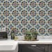Blue Orange Beige Backsplash Tile Vintage Moroccan Tile Design Kitchen ...
