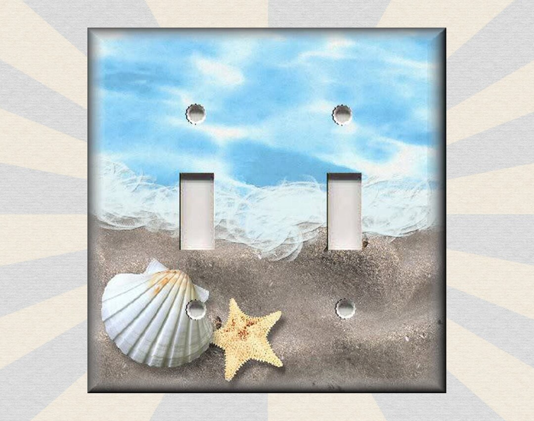 Shells on the Beach Starfish Switch Plate - Metal Light Switch Plate ...