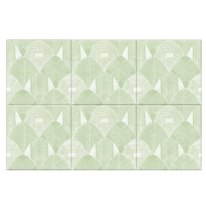 Light Green Ceramic Tile Vintage Art Deco Design Kitchen Backsplash ...