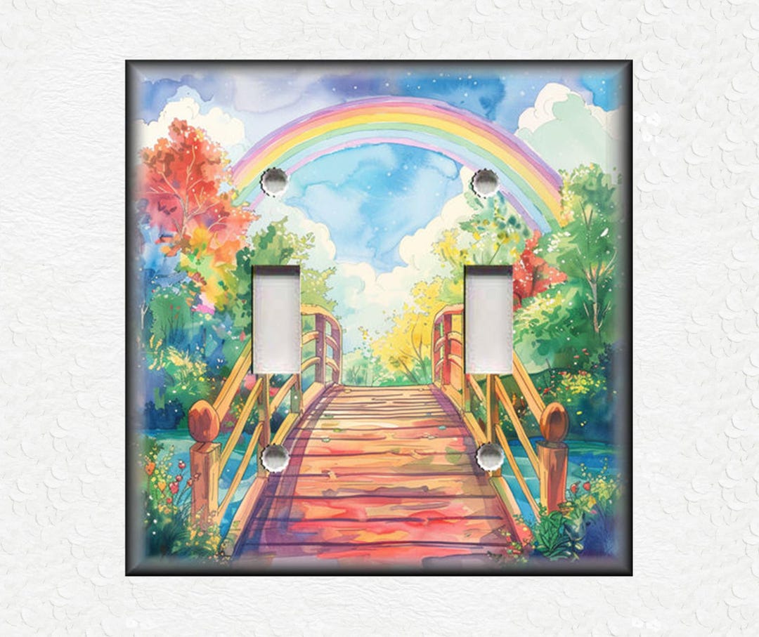 Rainbow Bridge Design Metal Light Switch Covers and Outlet Covers Pet ...
