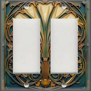 Antique Art Deco Design Metal Light Switch Covers and Outlet Covers ...