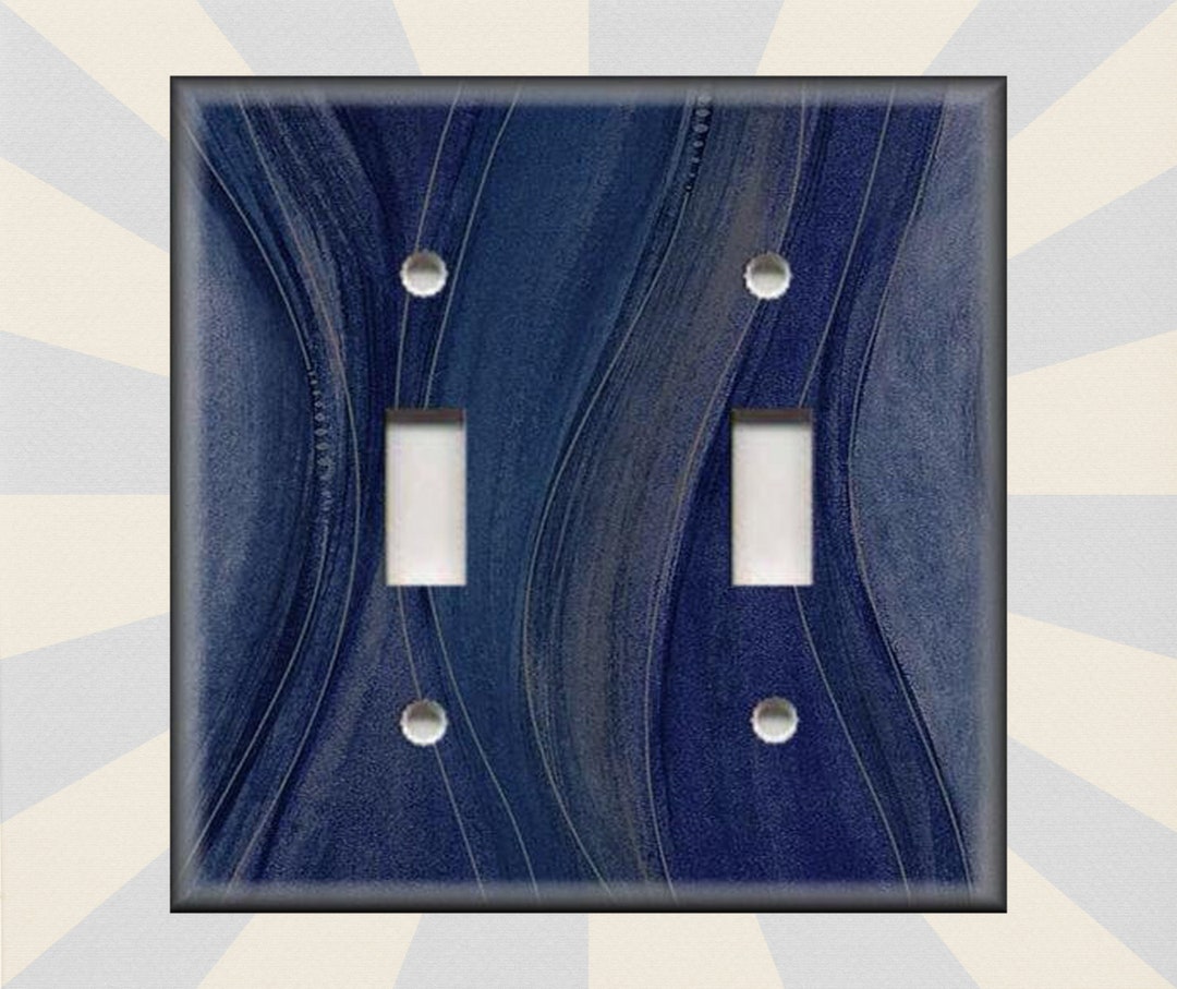Navy Blue Metal Light Switch Plate Cover - Navy Blue Hues Modern Home ...