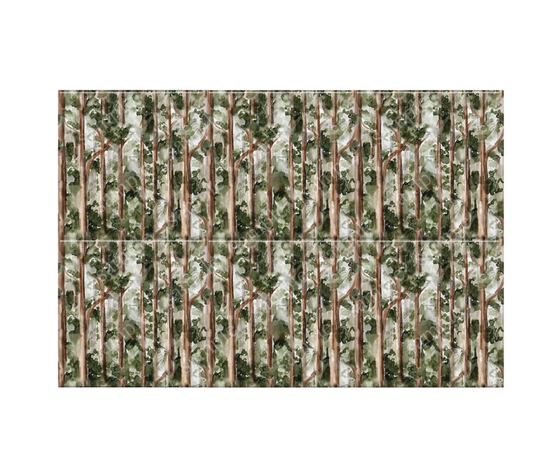 Tree Forest Design Ceramic Tile - Tree Design Kitchen Backsplash Tile ...
