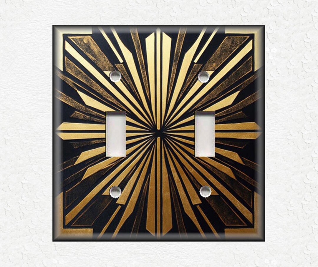 Black Gold Design Metal Light Switch Plate Covers and Outlet Covers ...
