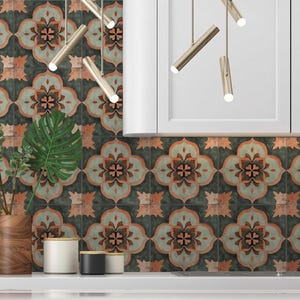 Aged Green Copper Ceramic Tile - Vintage Aged Design Tile - Unique ...