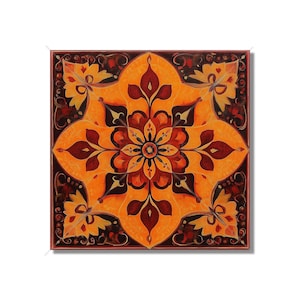 Orange Decorative Ceramic Tiles - Orange Kitchen Backsplash Tile ...