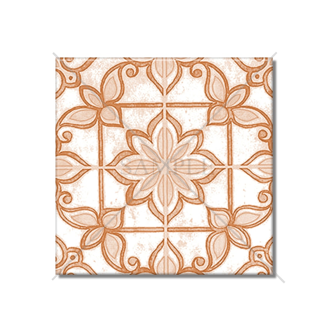 Peach Ceramic Tile - Vintage Moroccan Tile Design - Kitchen Backsplash ...