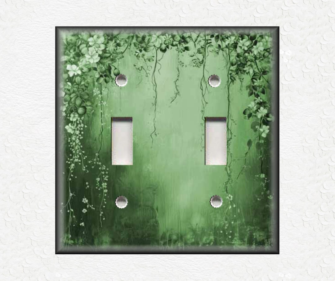 Secret Garden Flower Vines Dark Green Switch Plate Covers - Decorative ...