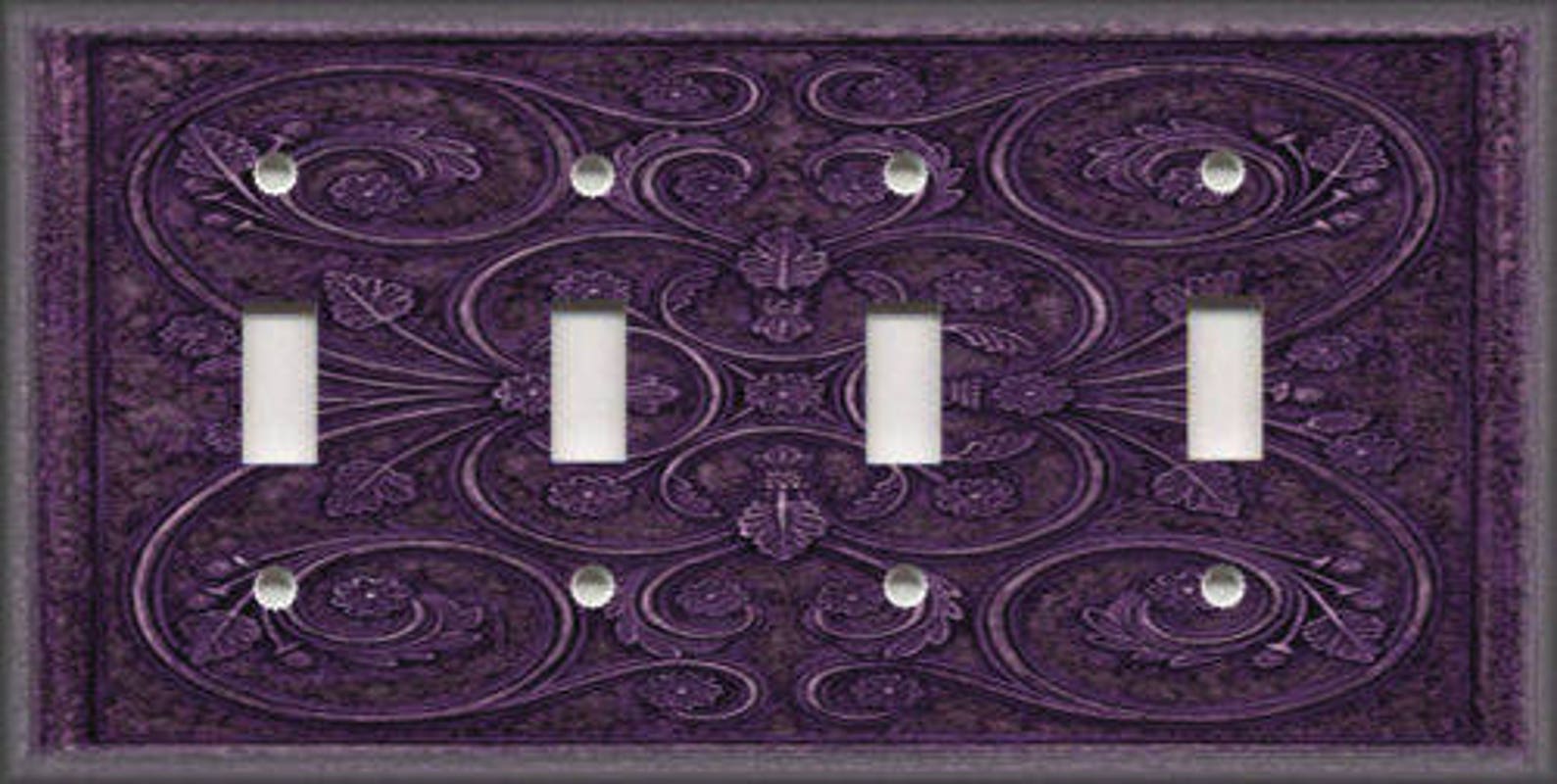 French Pattern Design Purple Decor French Decor - Metal Light Switch ...