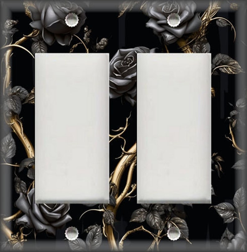 Gothic Design Light Switch Covers and Outlet Covers - Black Rose Design ...