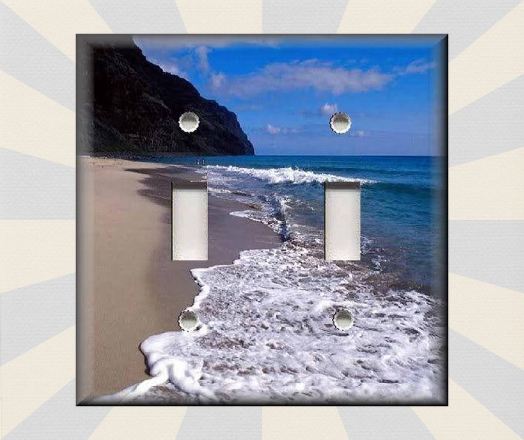 Beach Light Switch Plate Cover Beach Home Decor Beach Coastline Decor ...