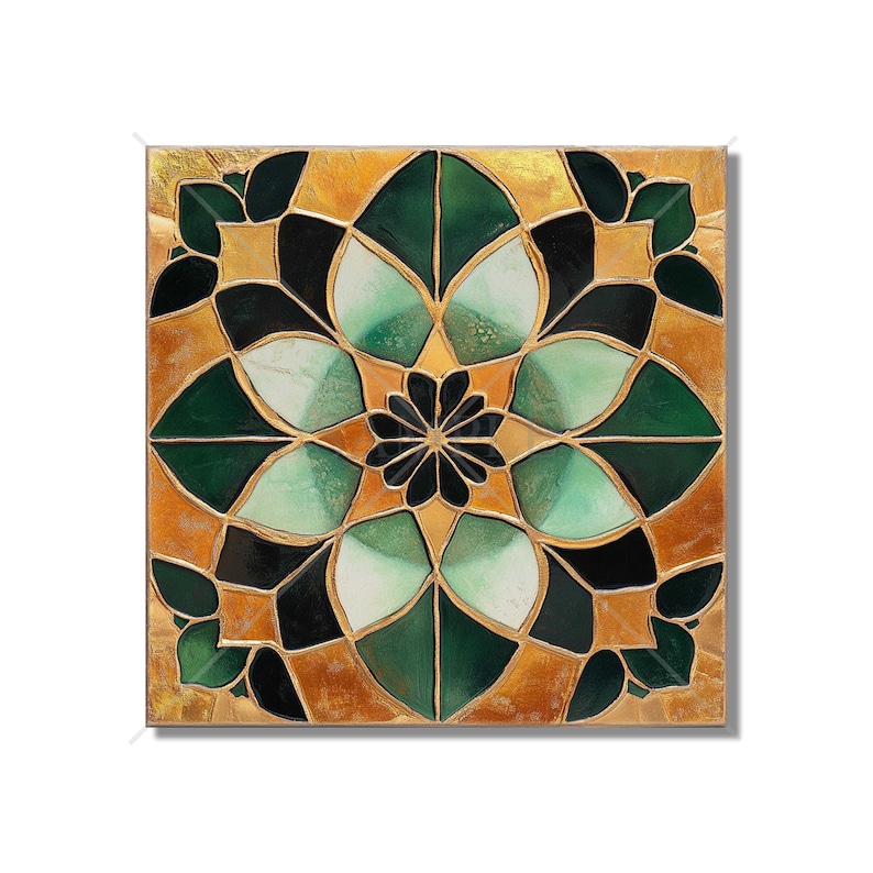 Dark Green Ceramic Backsplash Tile - Patterned Green Kitchen Unique ...