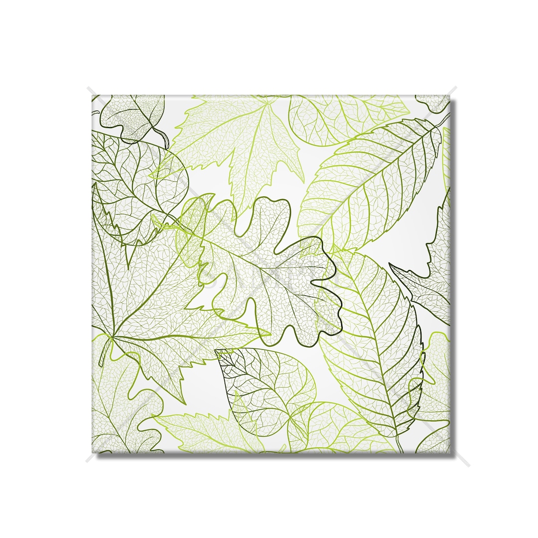 Green Leaf Ceramic Kitchen Backsplash Tile - Continuous Leaf Design ...