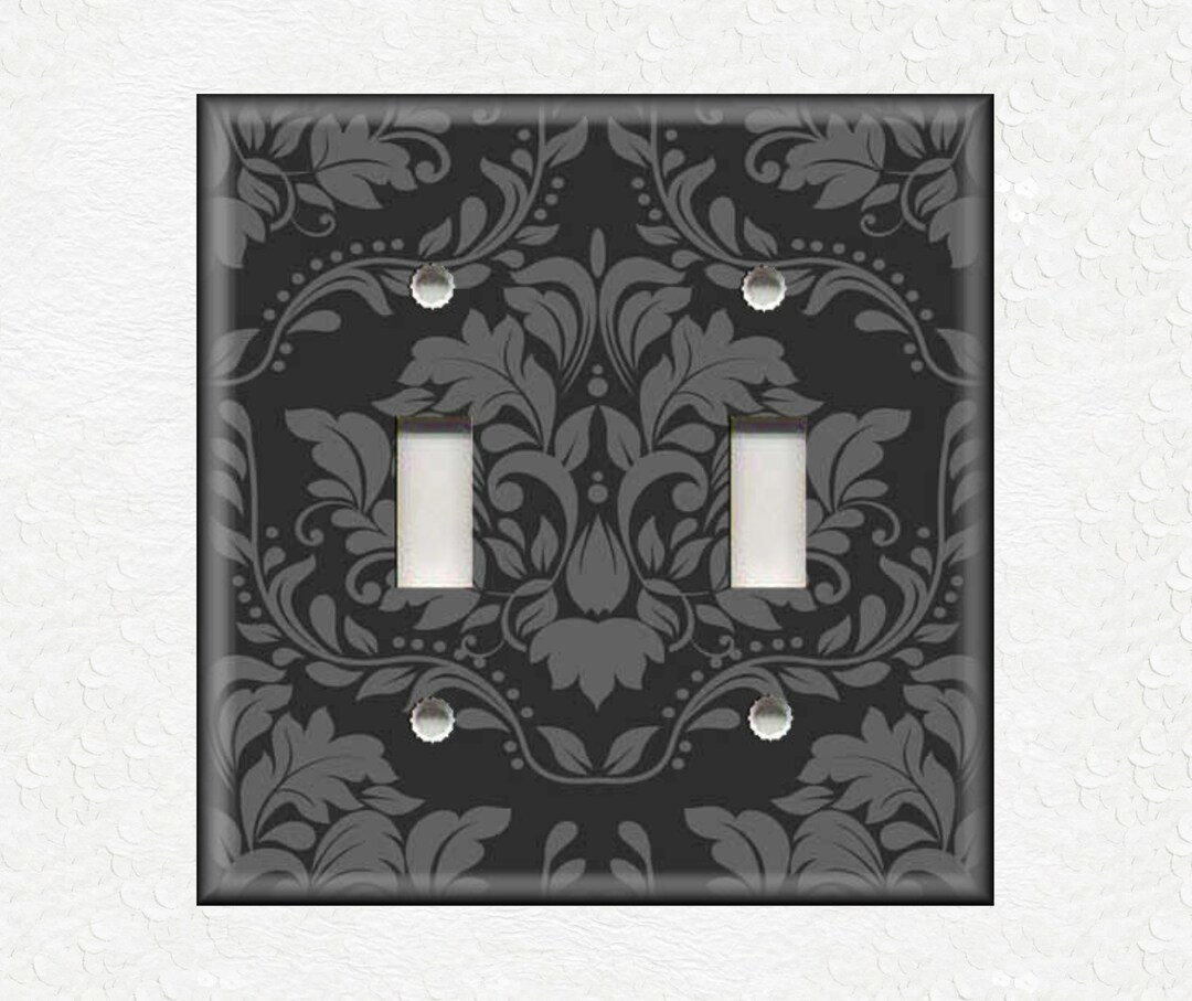 Victorian Decor Ornate Royalty Design Black Grey Switch Plate Cover ...