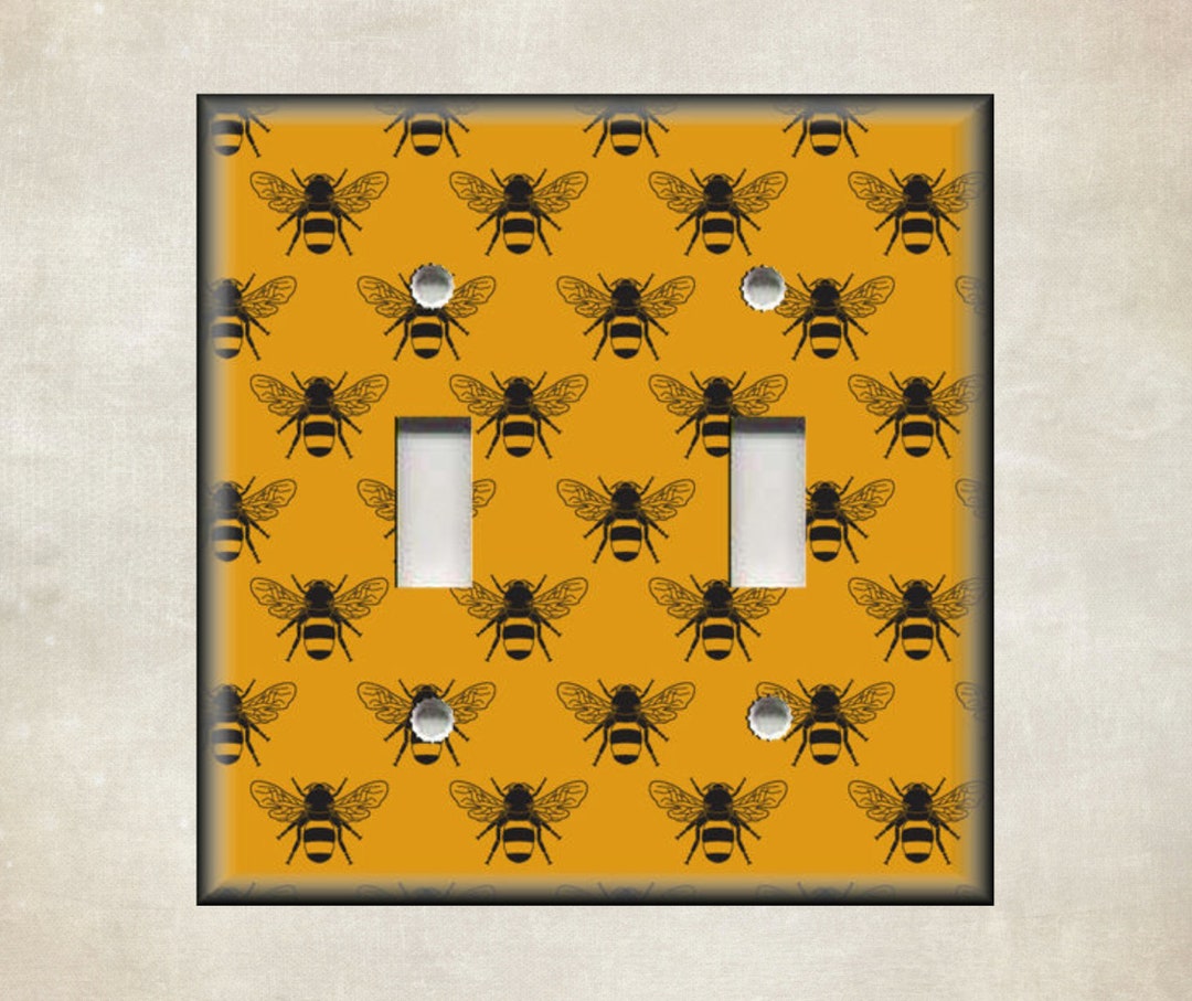 Bee Home Decor Bees Design - Metal Light Switch Cover - Switch Plate ...