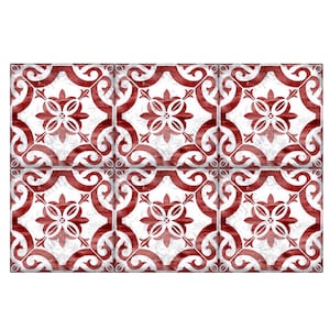 Red Decorative Ceramic Tile - Vintage Moroccan Design Ceramic Red ...