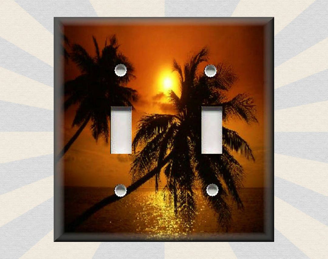 Palm Tree Switch Plate Cover Coastal Decor Palms Tropical Decor Metal ...