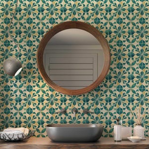 Blue Green Ceramic Backsplash Tile - Patterned Kitchen Tile - Unique ...