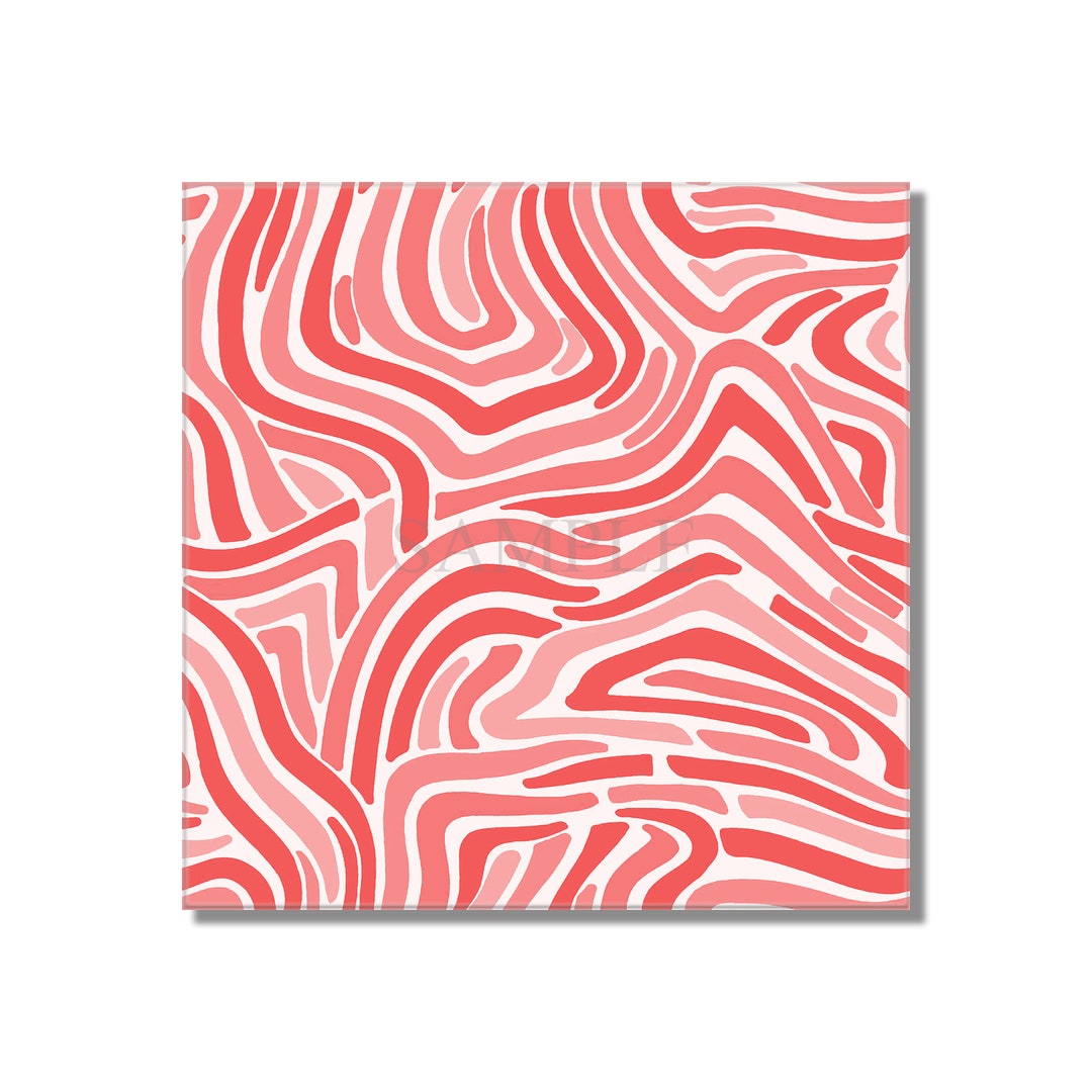 Ceramic Tile Watermelon and White Kitchen Backsplash Tile Organic Path ...