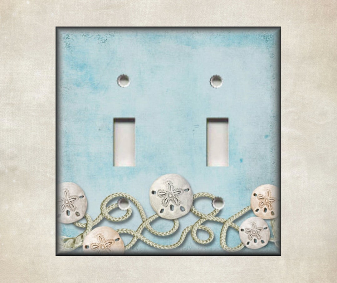 Coastal Home Decor Sand Dollars and Rope Design Blue - Metal Light ...