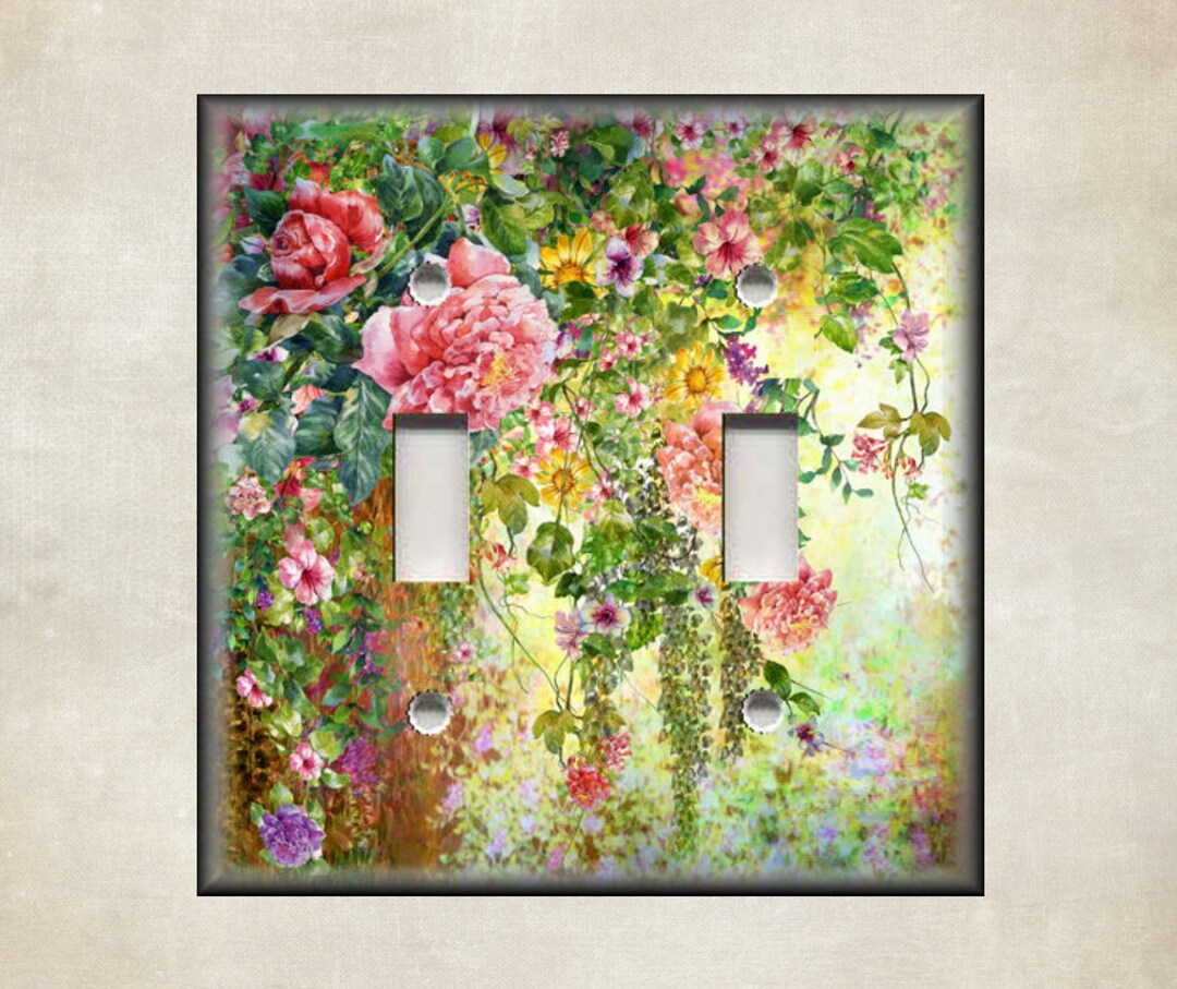 Flower Garden Design Switch Plate - Floral Home Decor - Light Switch ...