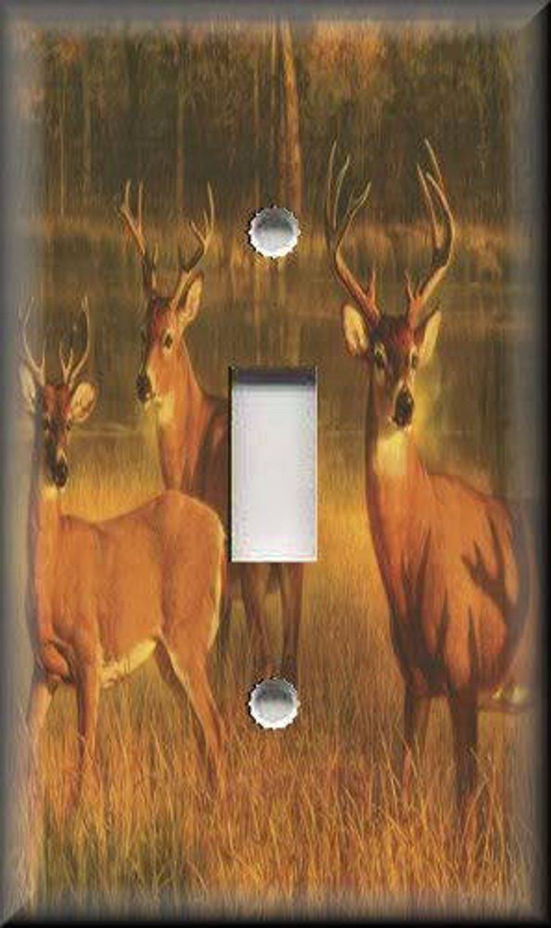 Rustic Cabin Deer Decor Metal Light Switch Plate Cover - Etsy