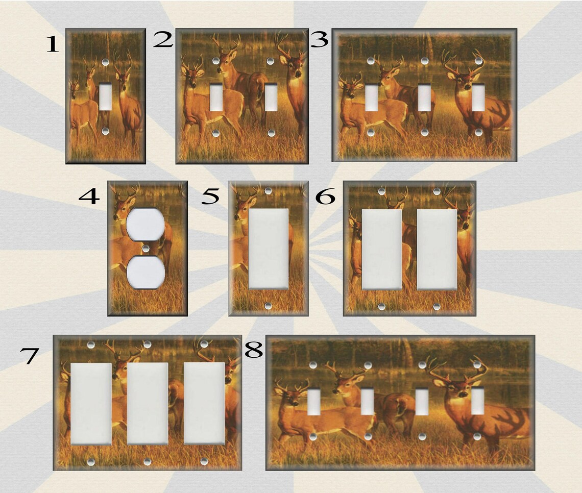 Rustic Cabin Deer Decor Metal Light Switch Plate Cover - Etsy