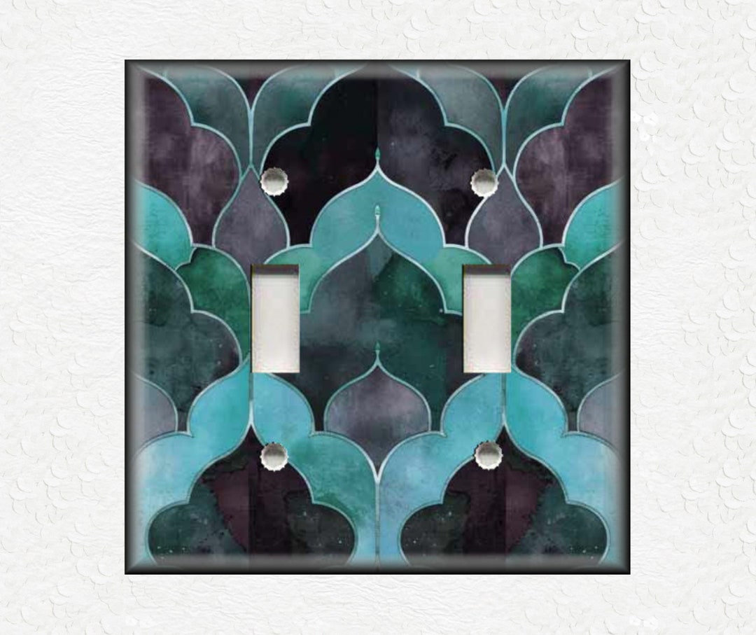 Dark Teal Blue Purple Wall Plates and Outlet Covers - Unique Decorative ...