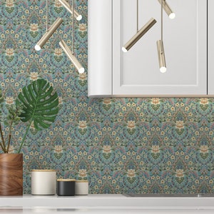 Blue and Green Floral Ceramic Tile Cottage Design Ceramic Tile ...