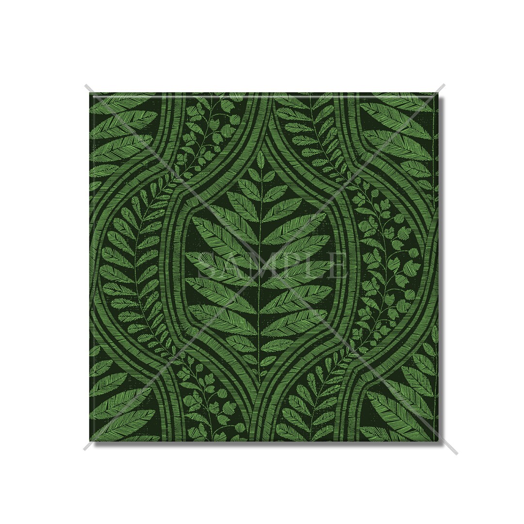 Green Botanical Leaf Pattern Ceramic Tile Leaf Design Ceramic Kitchen ...