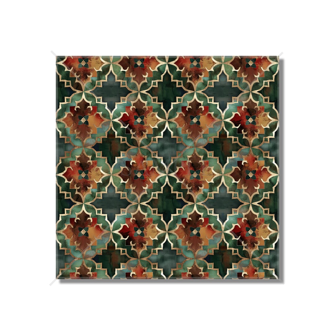 Green Copper Ceramic Tile Moroccan Kitchen Backsplash Tile - Bathroom ...